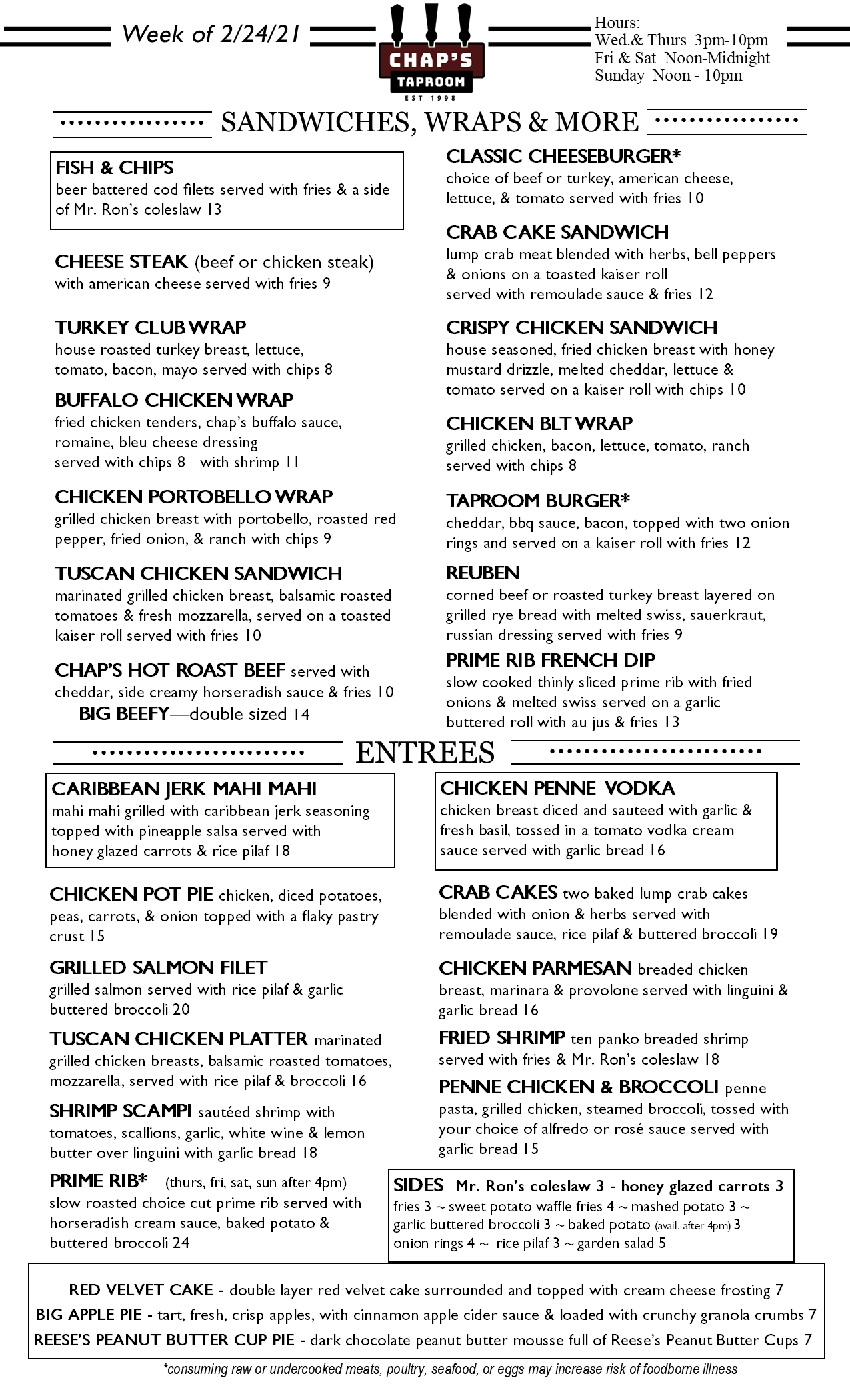 Current Selections | Chaps Taproom