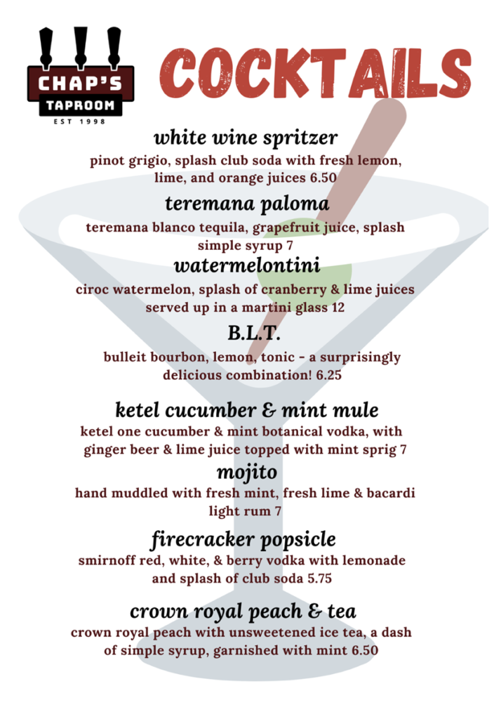Current Selections | Chaps Taproom