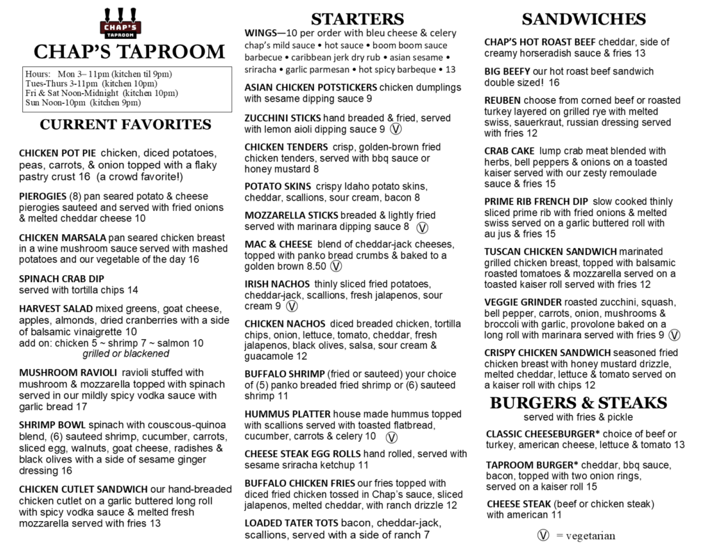 Current Selections | Chaps Taproom