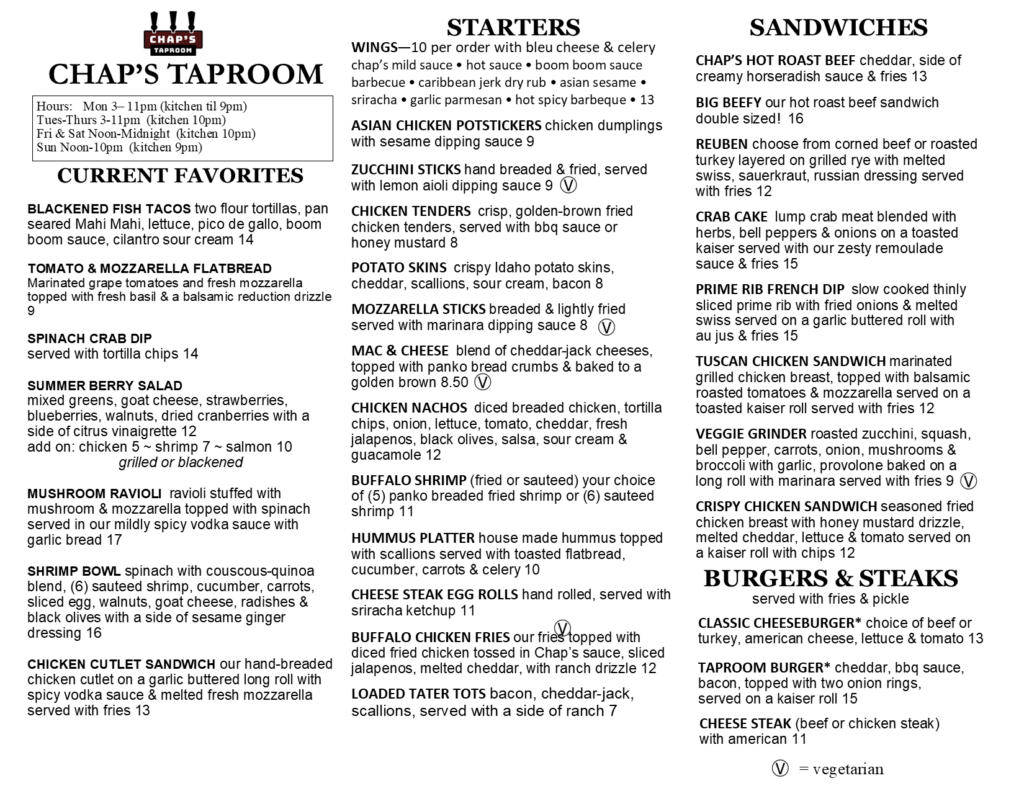 Current Selections | Chaps Taproom